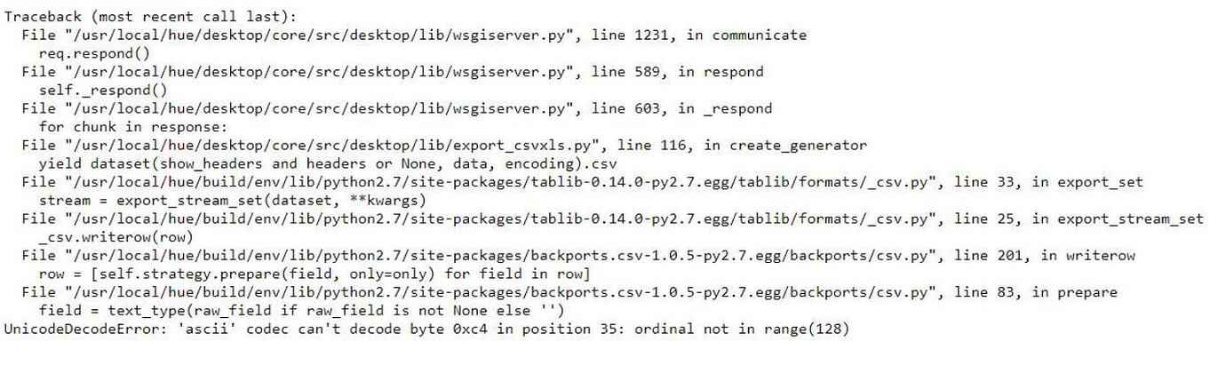 Csv Export With Non Unicode Data Hue Discourse 